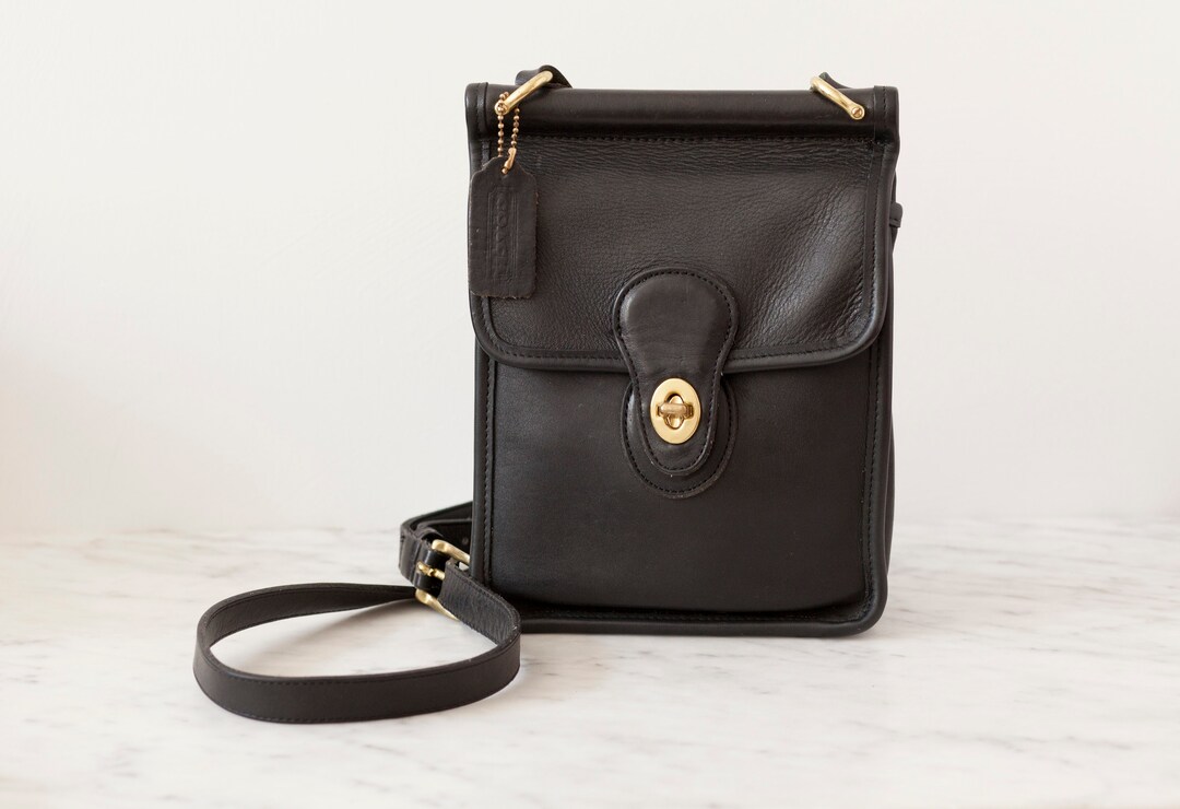 Vintage Coach Murphy Bag Style 9930, Black Leather, Brass Hardware ...