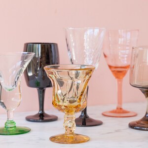 Colorful Mismatched Stemware Set of Six, Ready to Ship Vintage ...