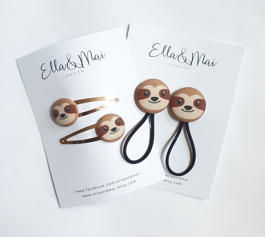Sloth Hair Clips, Sloth Hair Ties, Sloth Hair Bobbles, Christmas Gift ...