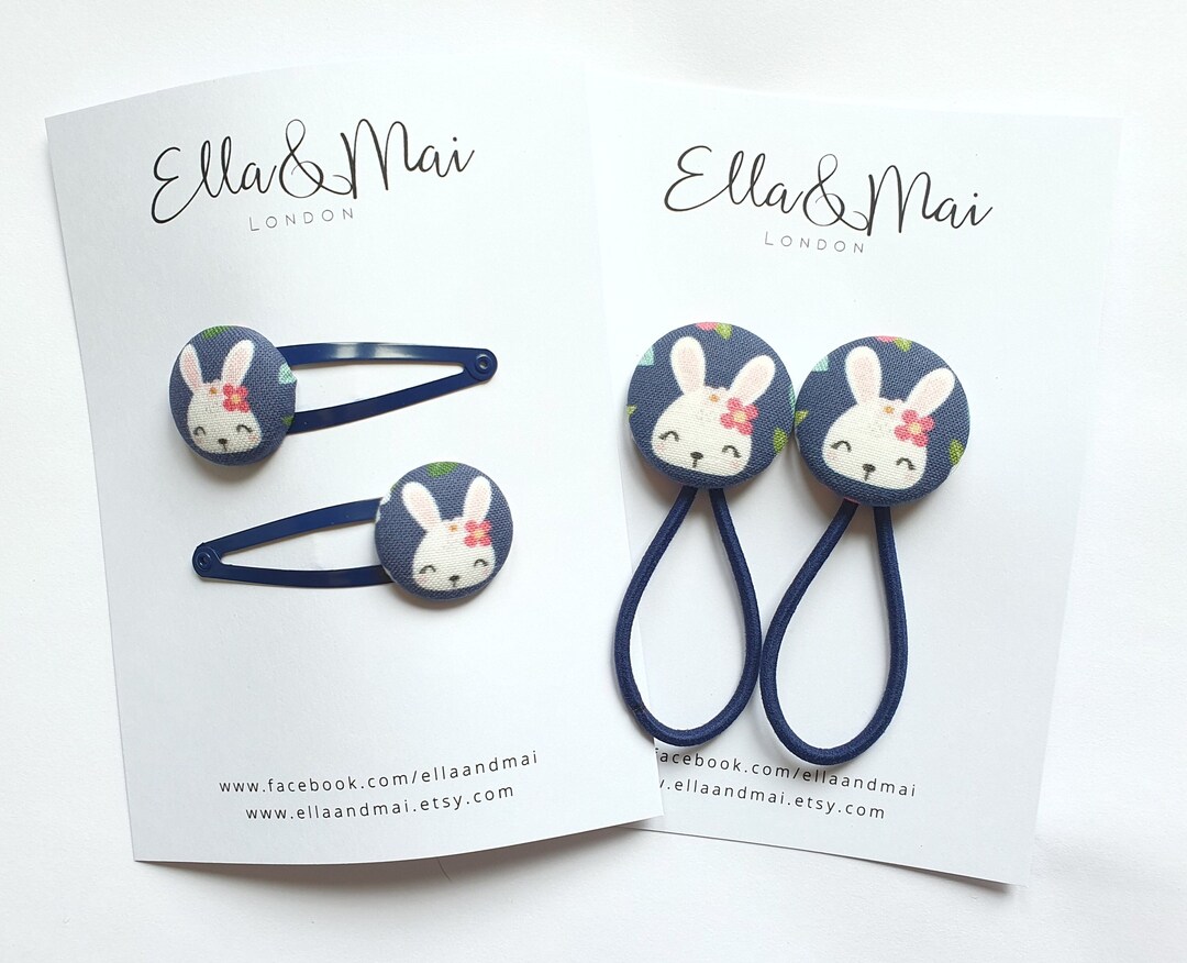 Bunny Hair Clips, Bunny Hair Bobbles, Hair Ties, Ponytail Holder ...