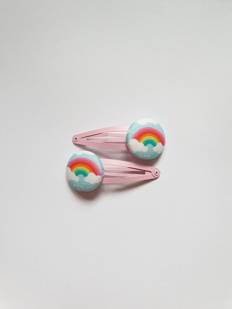 Rainbow Hair Clips Rainbow Hair Bobbles Rainbow Hair - Etsy UK