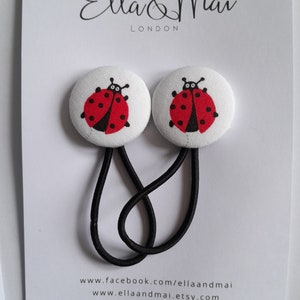 Ladybug Hair Pin, Ladybug Hair Tie, Ladybug Ponytail Holder, Ladybird ...