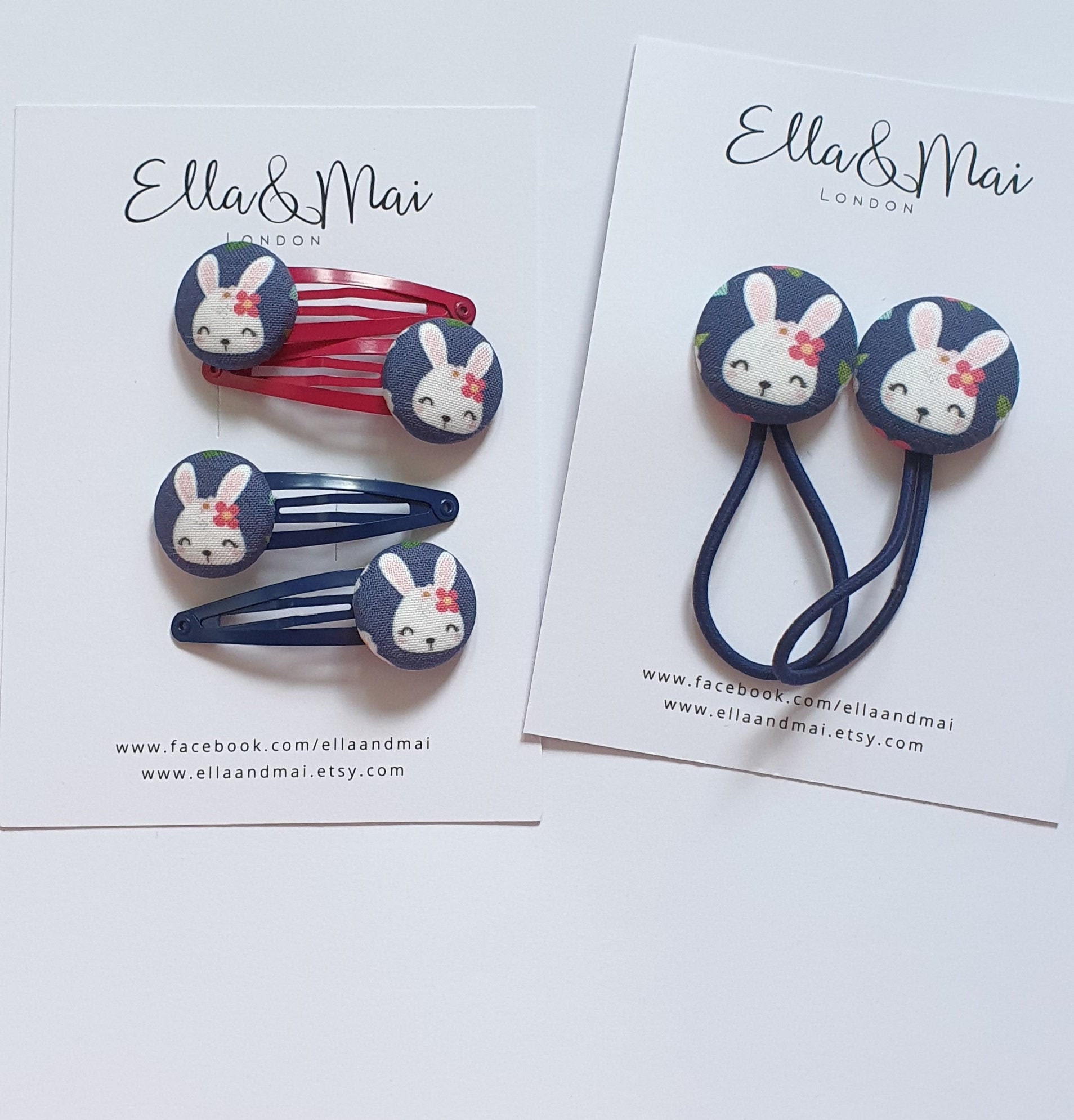 Bunny Hair Clips, Bunny Hair Bobbles, Hair Ties, Ponytail Holder ...