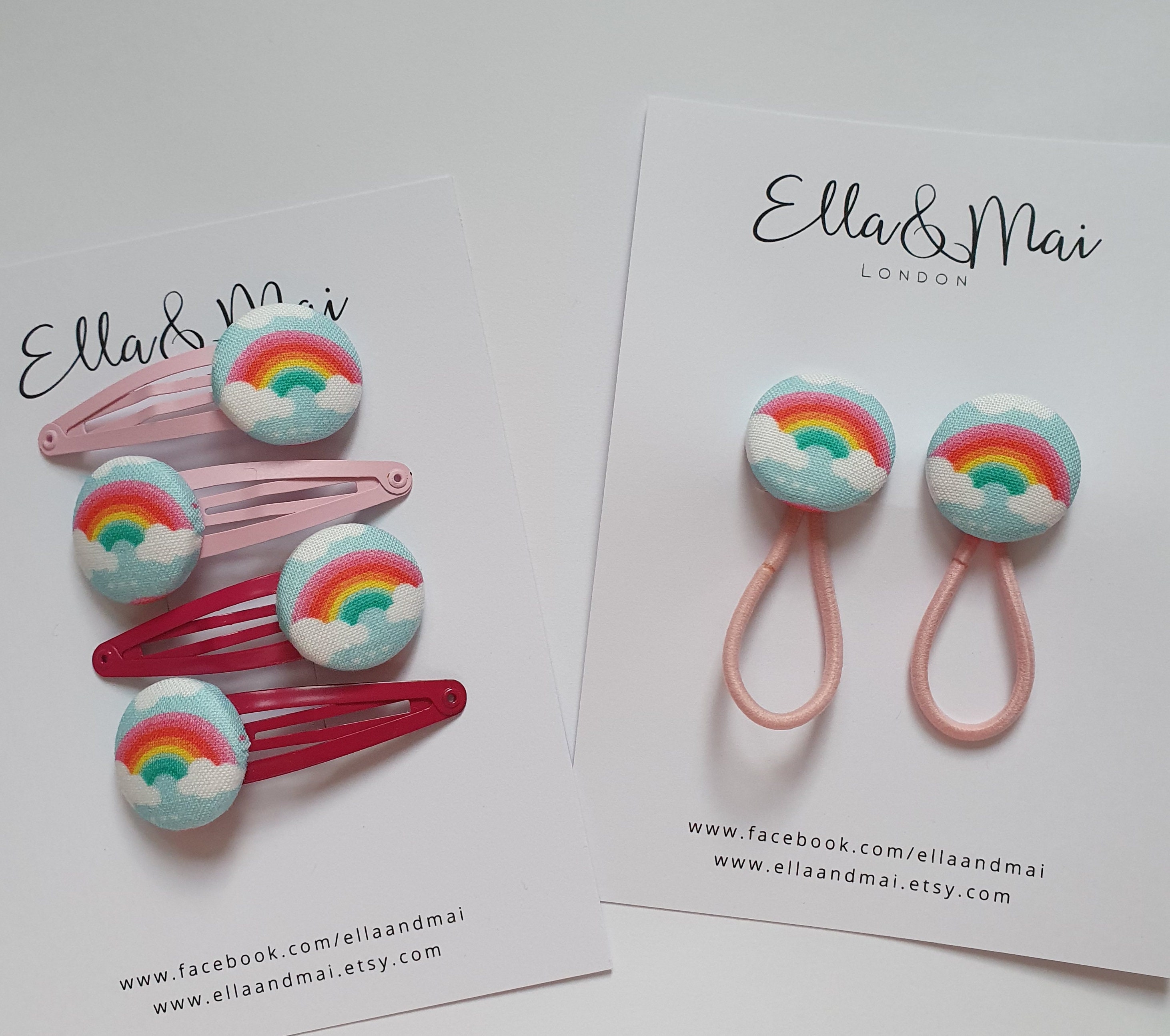 Rainbow hair clips rainbow hair bobbles rainbow hair | Etsy