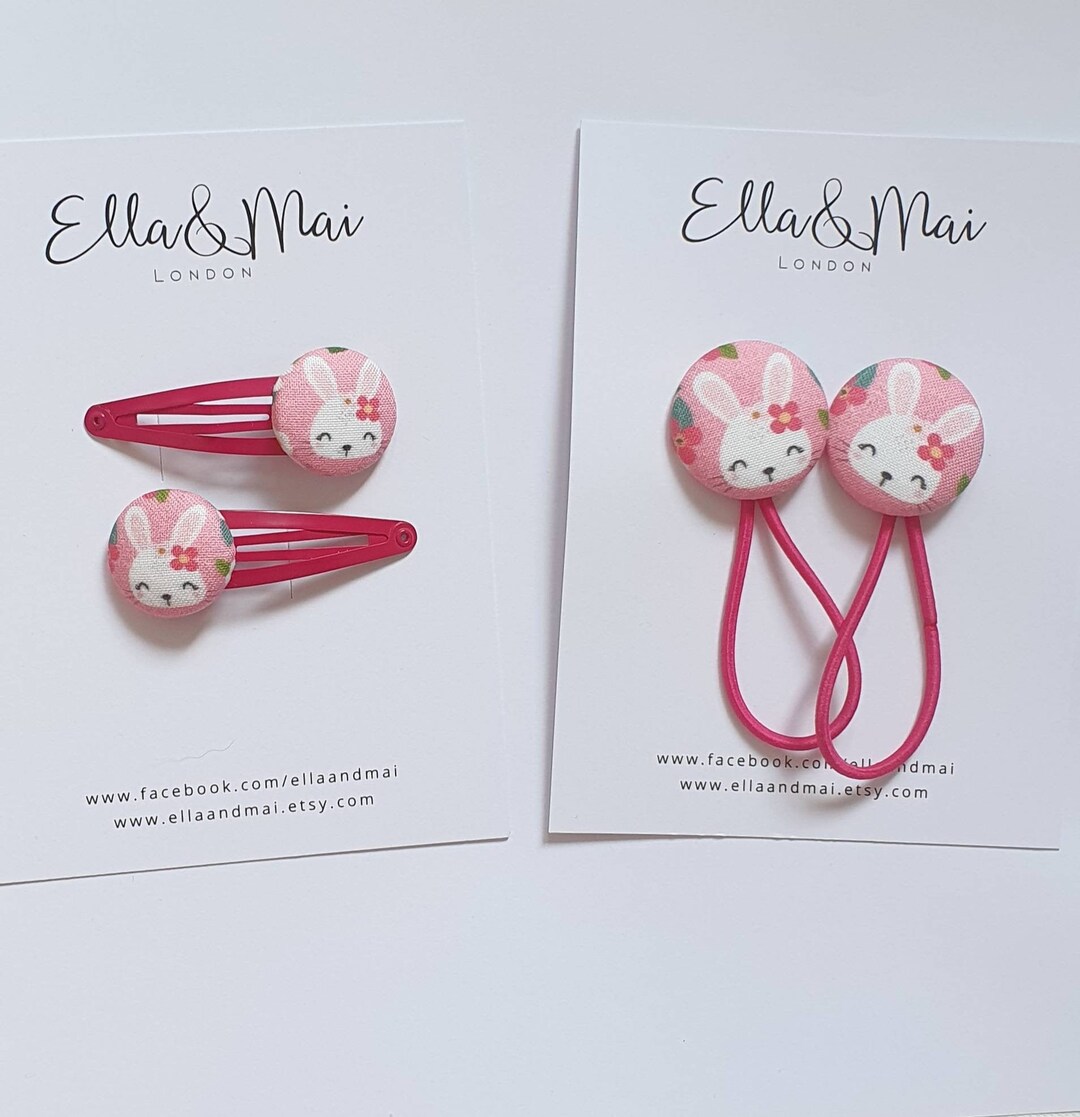 Bunny Hair Clips, Bunny Hair Bobbles, Hair Ties, Ponytail Holder ...