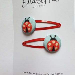 Ladybug Hair Slide, Ladybird Hair Tie, Ponytail Holder, Daisy, Snap ...
