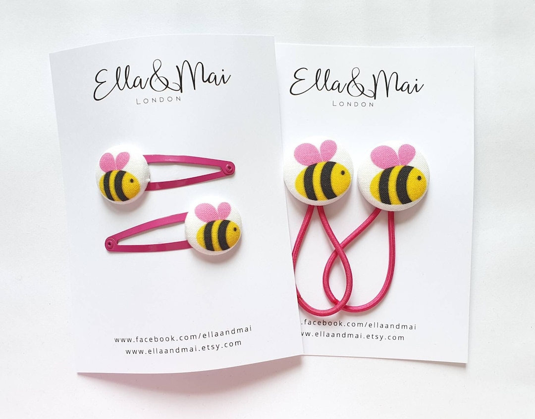 Bee Hair Clip, Hair Ties, Bee Hair Bobbles, Stocking Fillers, Ponytail ...