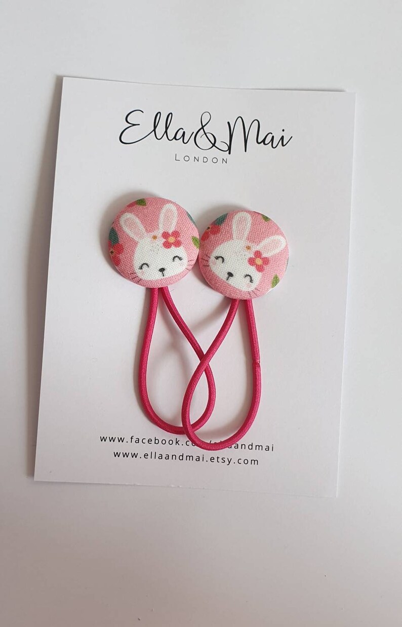Bunny Hair Clips, Bunny Hair Bobbles, Hair Ties, Ponytail Holder ...
