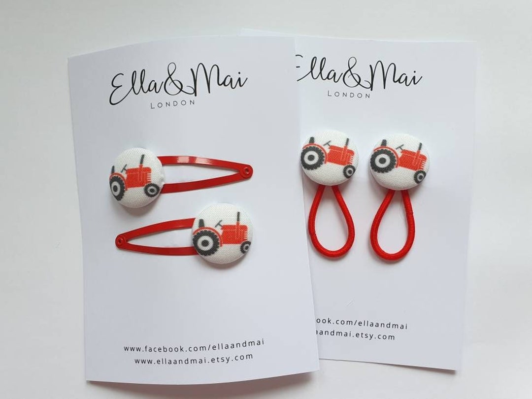 Tractor Clips, Red Tractor, Hair Slide, Stocking Filler, Clips for Boys ...
