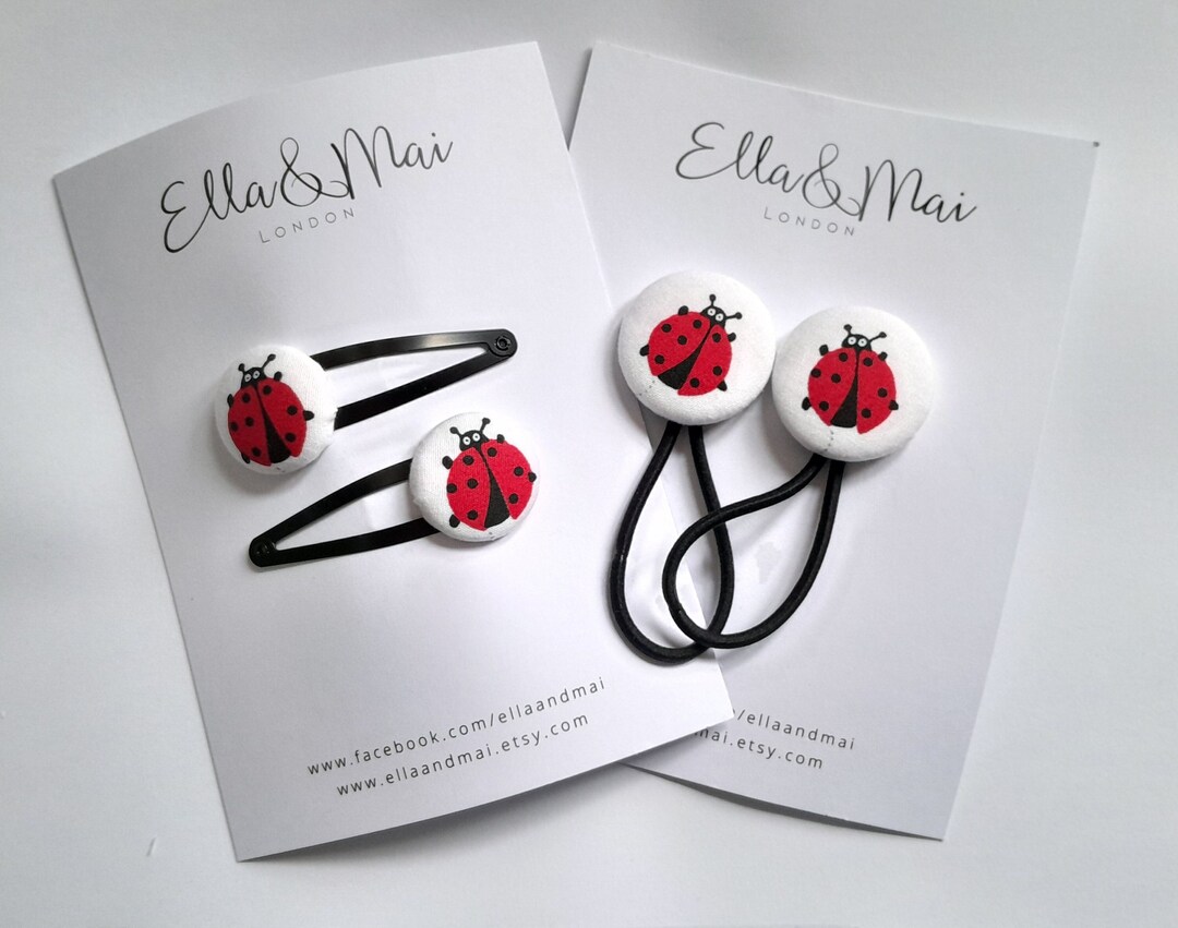 Ladybug Hair Pin, Ladybug Hair Tie, Ladybug Ponytail Holder, Ladybird ...
