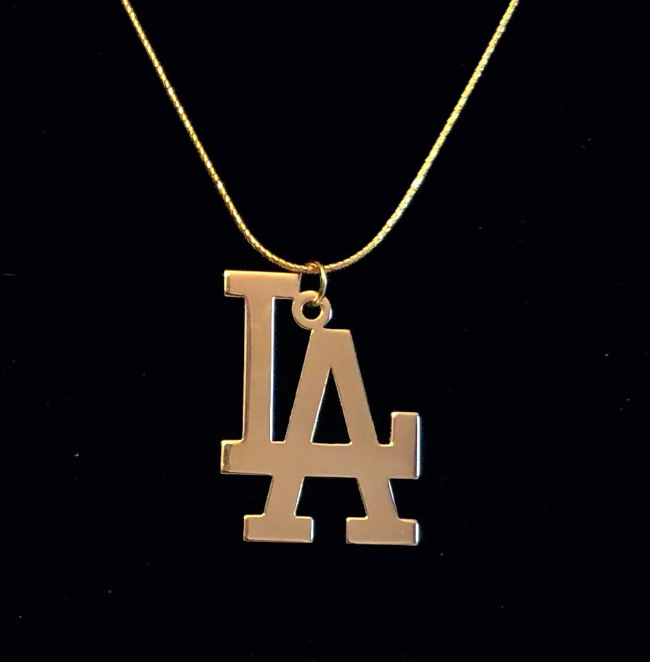 LA Logo Pendant Necklace Chain, LA Logo Jewelery,los Angeles Dodgers ...