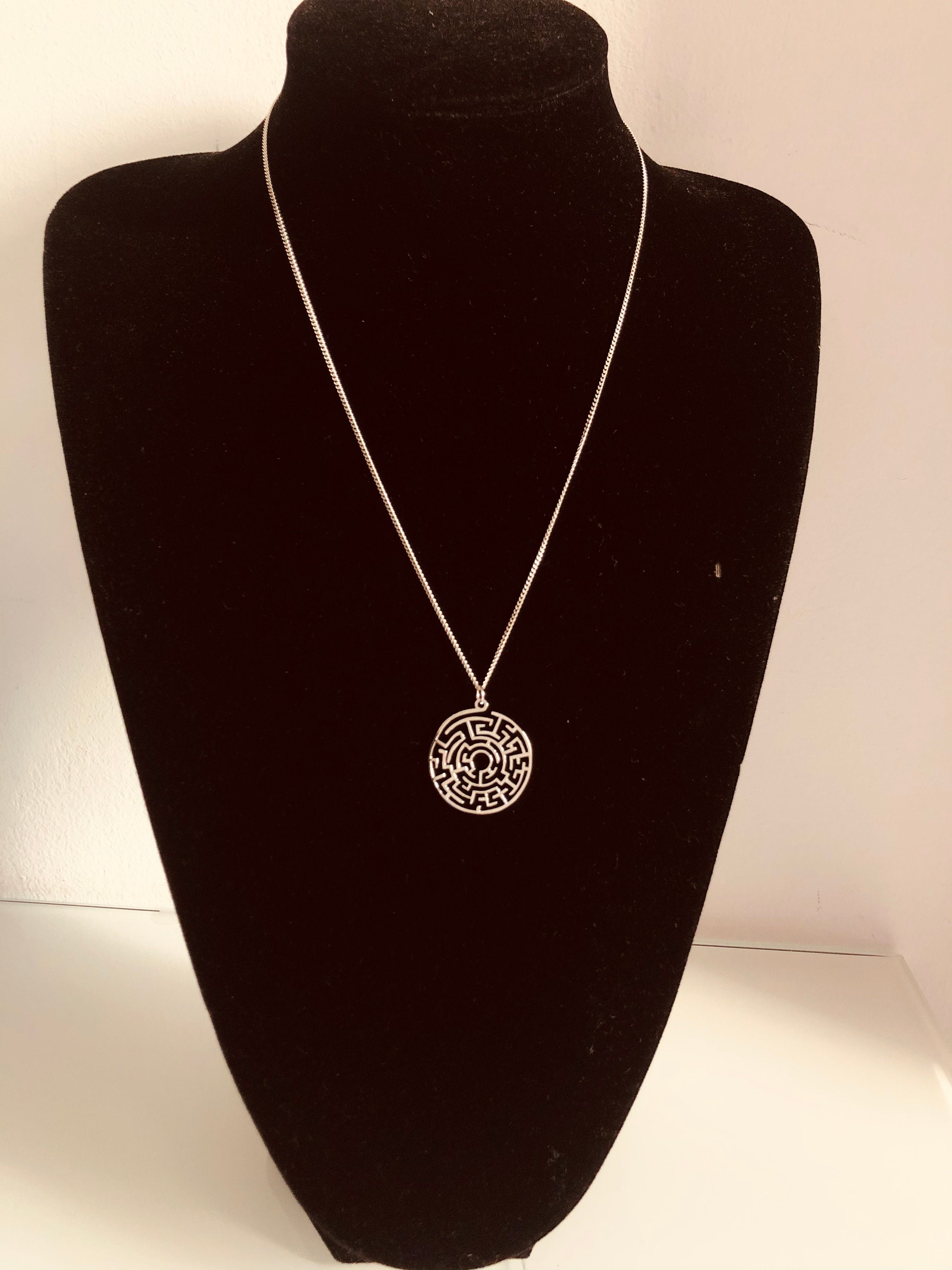 Labyrinth Pendant Labyrinth Necklace Gift for Her Maze | Etsy