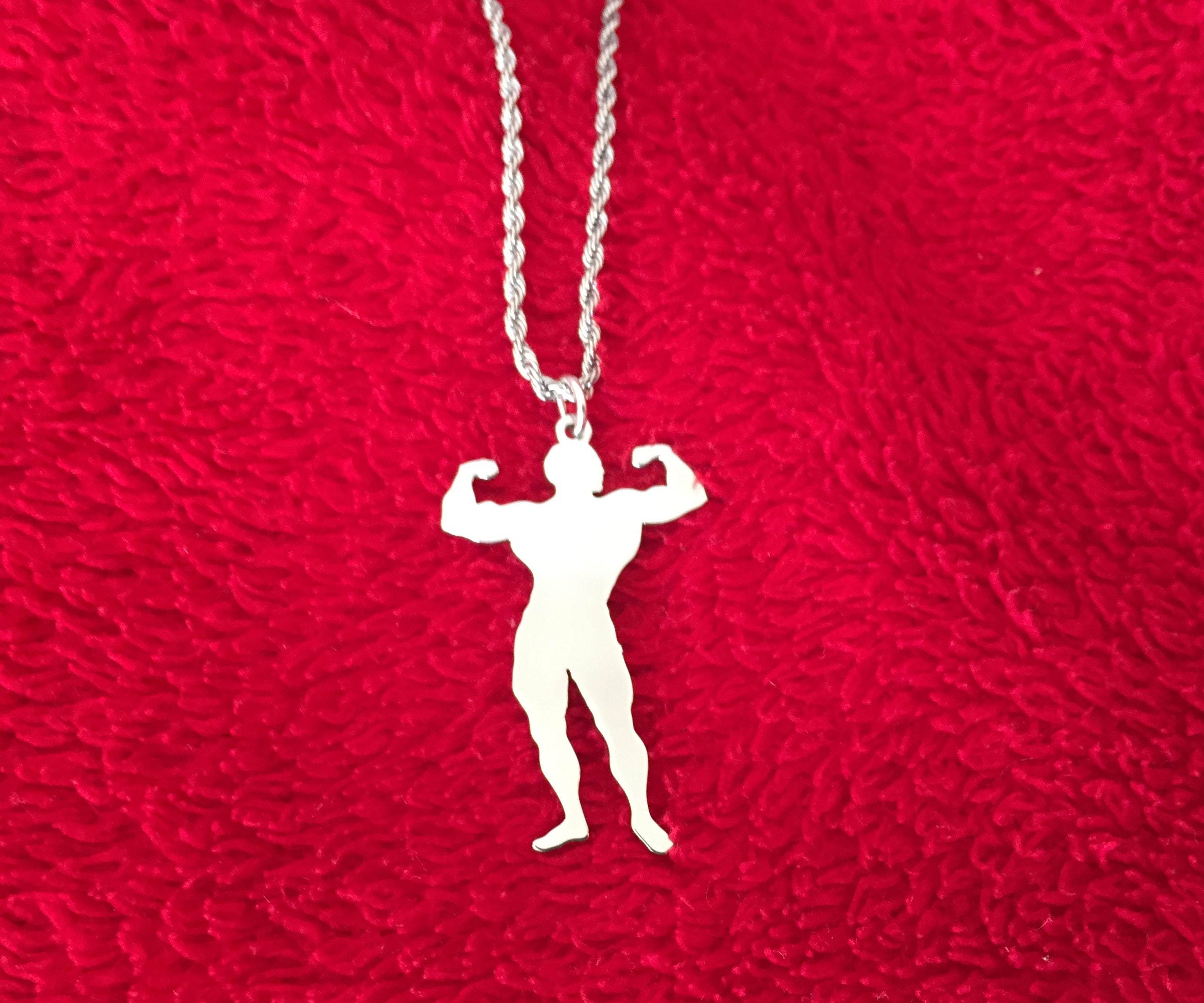 Man Bodybuilding Necklace Fitness Jewelrybodybuilding - Etsy Singapore