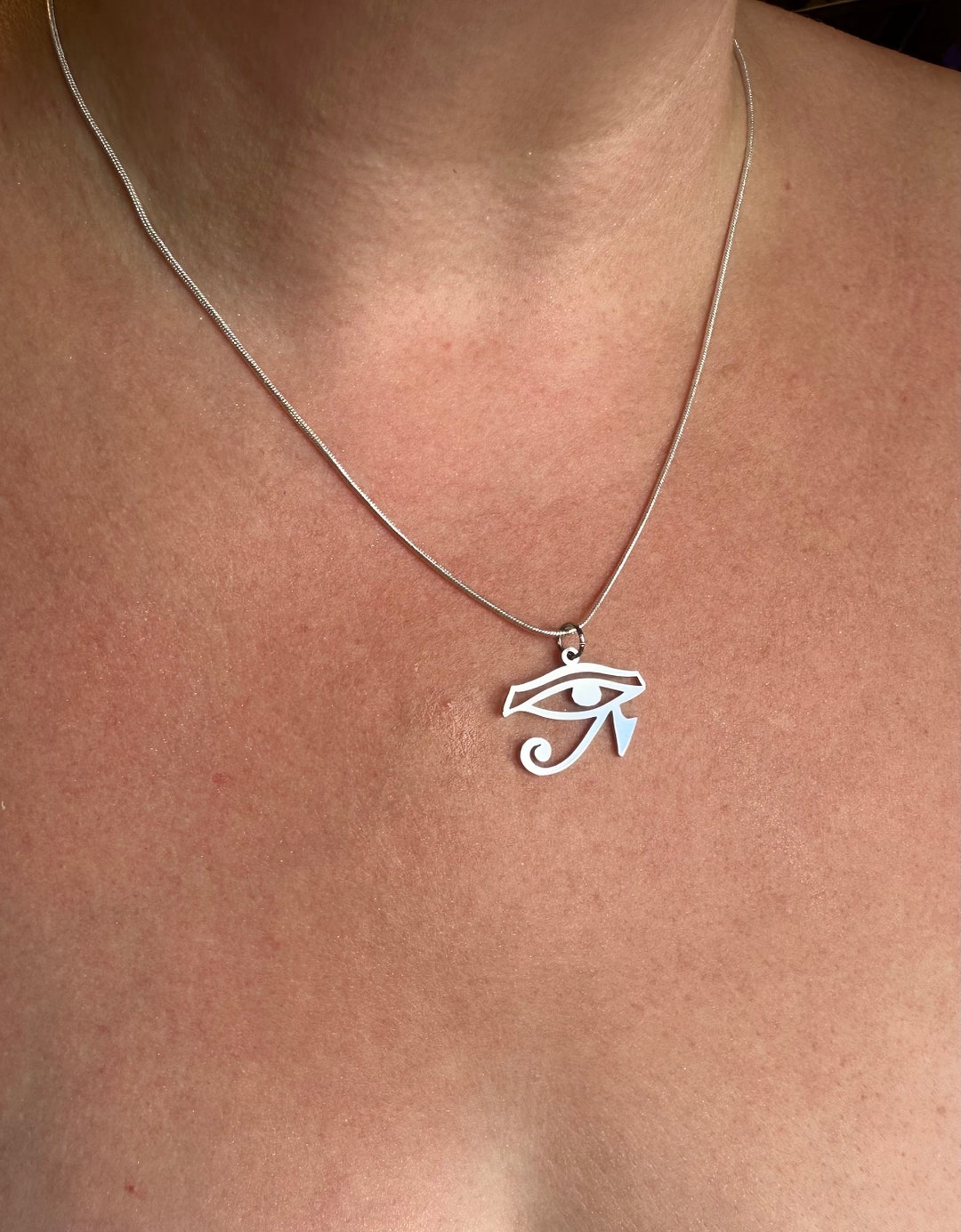 Eye of Horus Necklace, and Pyramid Pendant, Egyptian Eye, Eye of Ra ...