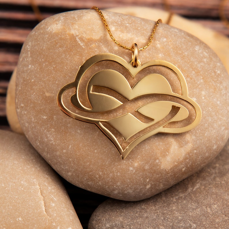 Collier Heart Infinity Coeur et Infini Pendentif en acier | Etsy