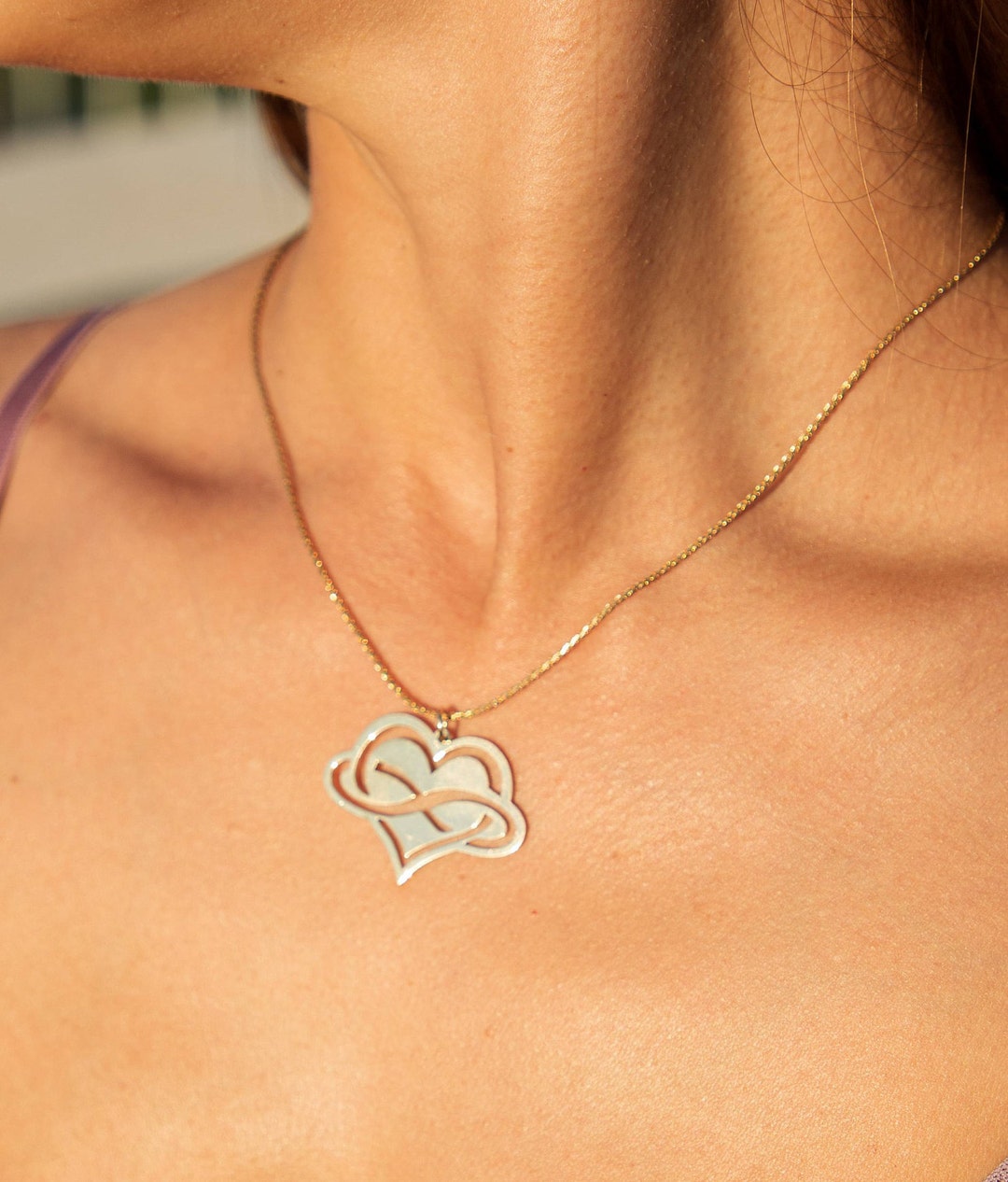 Heart Infinity Necklace, Heart and Infinity, Stainless Steel Pendant ...