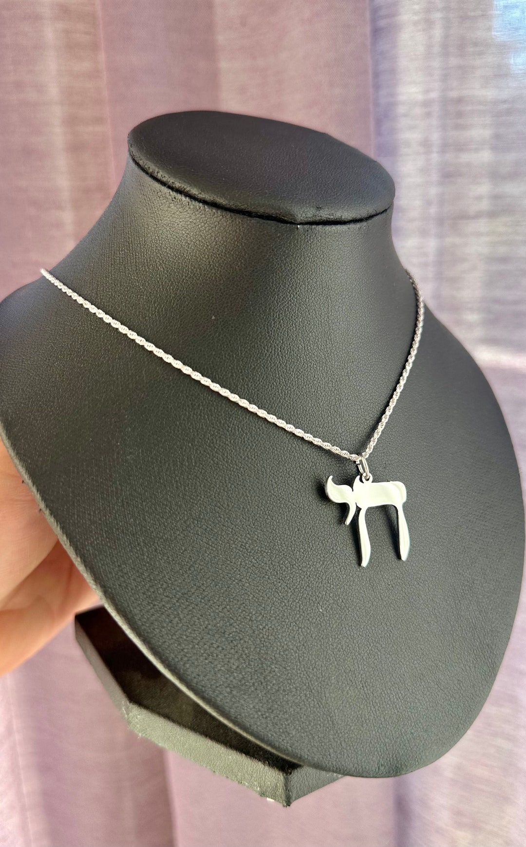 Stainless Steel Chai Necklace, Hebrew Necklace, Jewish Jewelry, Judaica ...