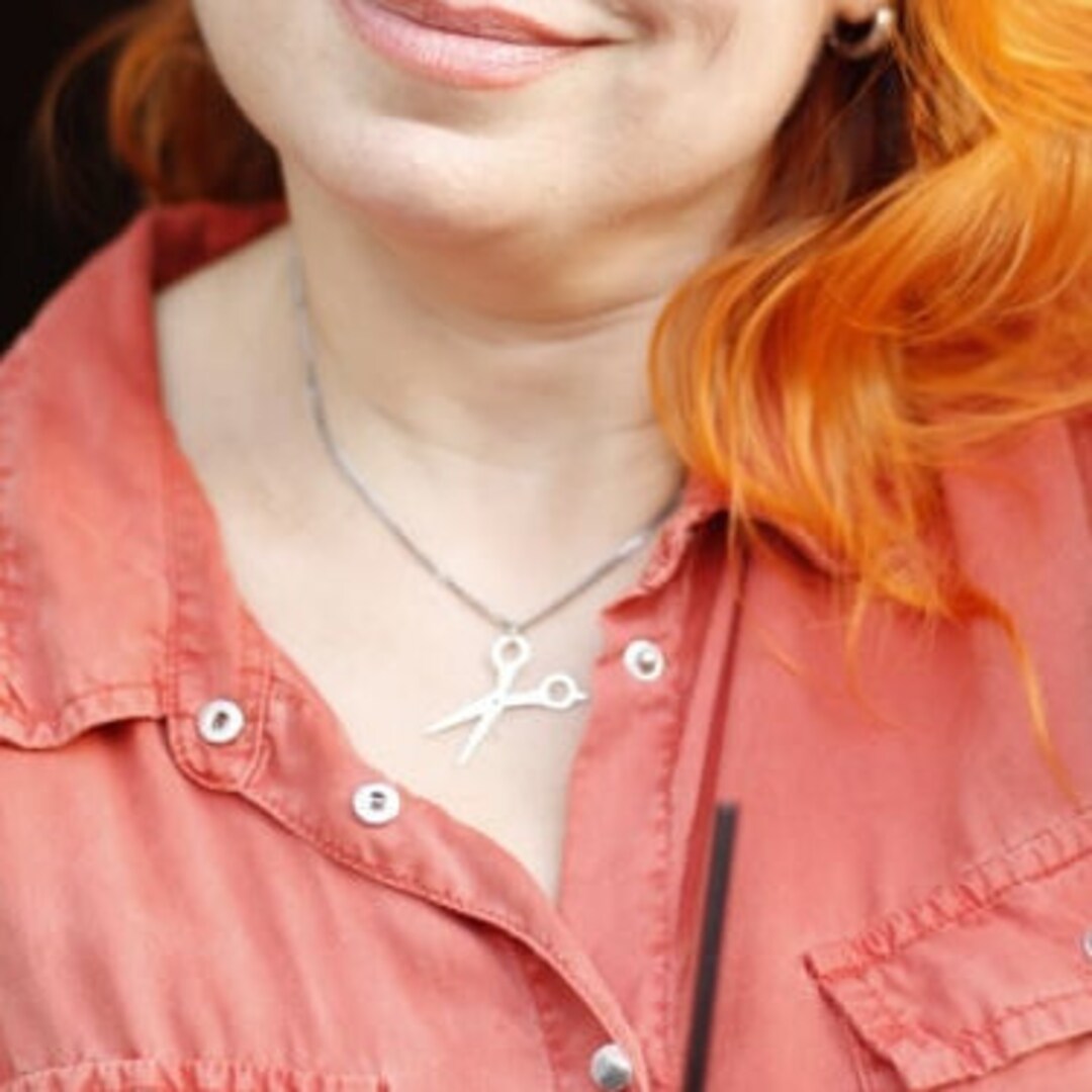 Shears Pendant, Scissors Necklace, Barber Jewelry, Coiffeur, Haircutter ...