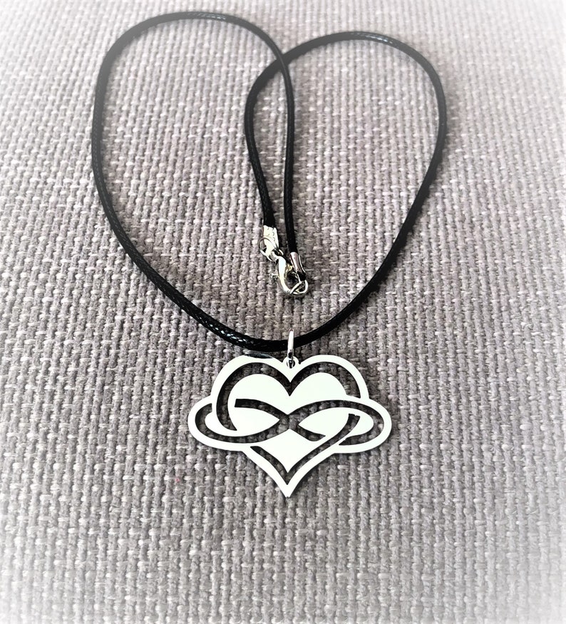 Collier Heart Infinity Coeur et Infini Pendentif en acier | Etsy