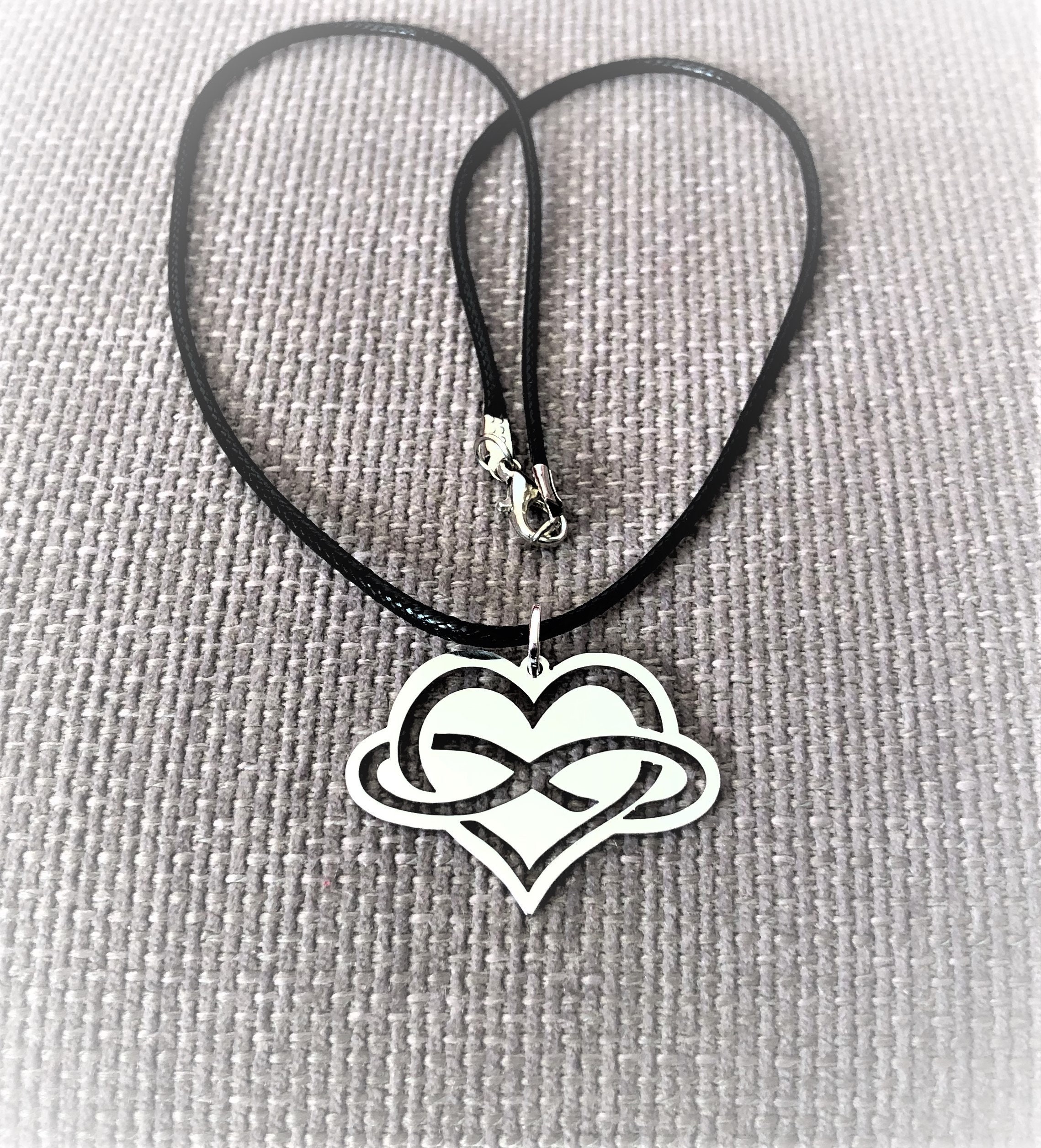 Heart Infinity Necklace Heart and Infinity Stainless Steel | Etsy