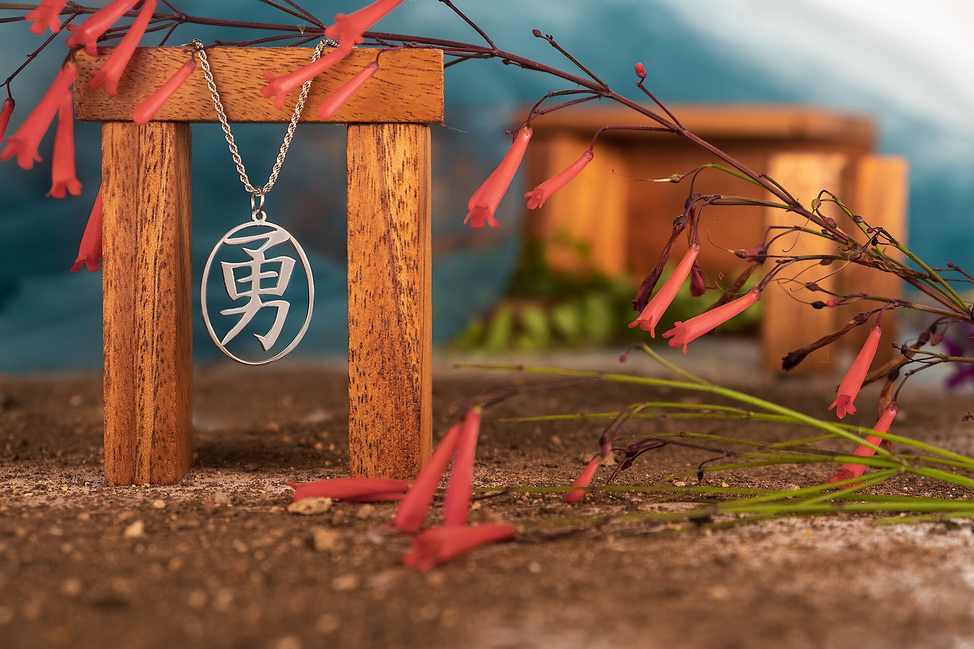 Japanese BRAVE Kanji Symbol Necklace, Kanji Symbol for Brave,valiant ...