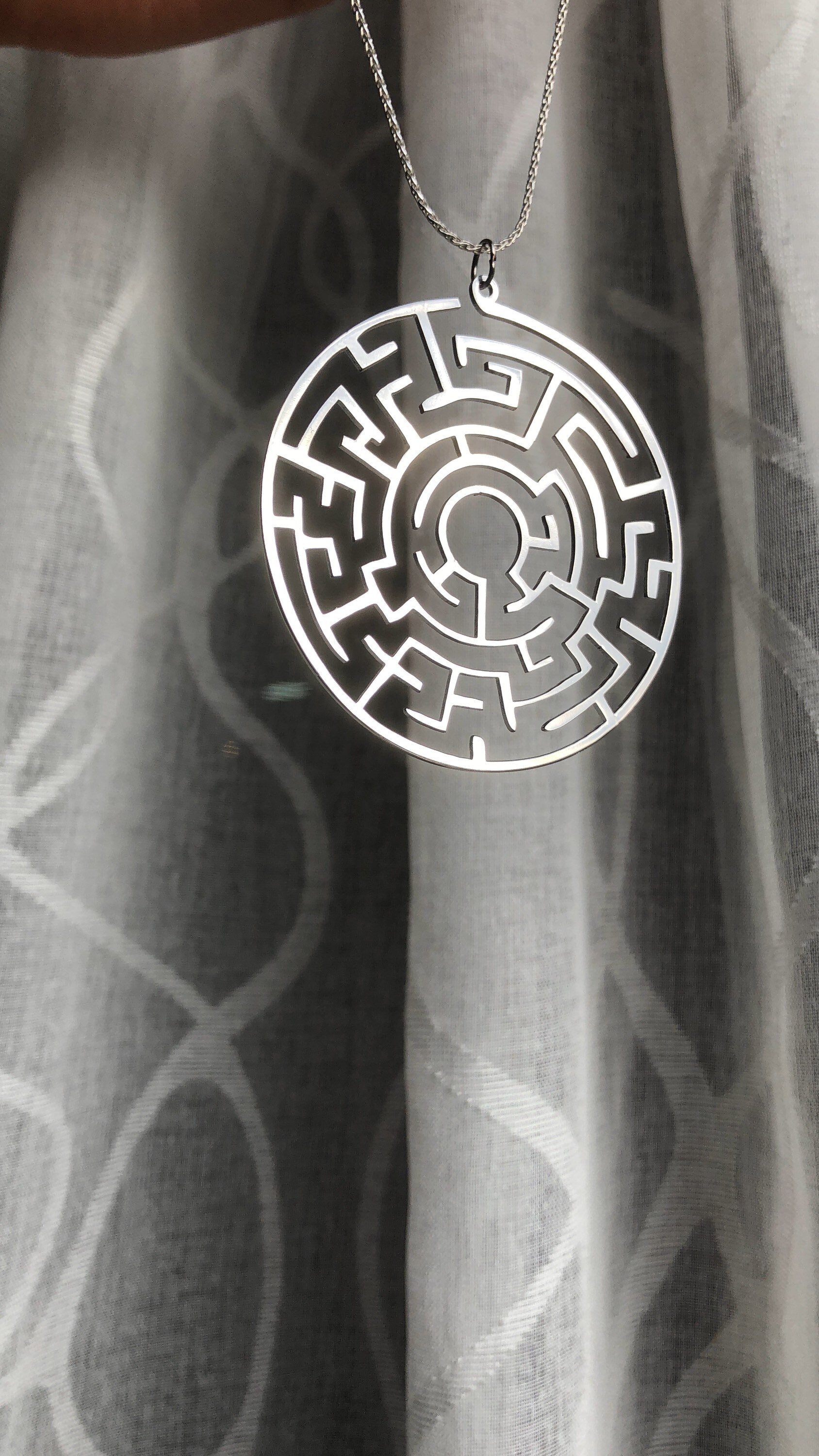 Labyrinth Pendant Labyrinth Necklace Gift for Her Maze | Etsy