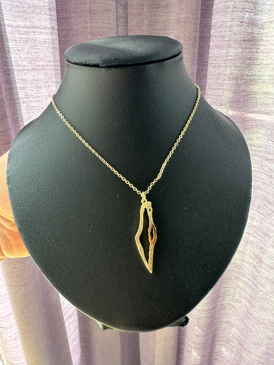 Israel Map Necklace , Jewish Judaica Jewelry,jewish Charms, Goldfilled ...