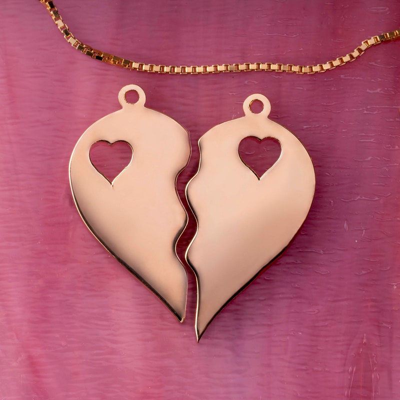 Half Heart Necklace - Etsy