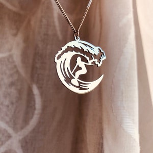Surf Jewelry, Surfing Girl Necklace, Surfer Necklace, Surf a Wave ...