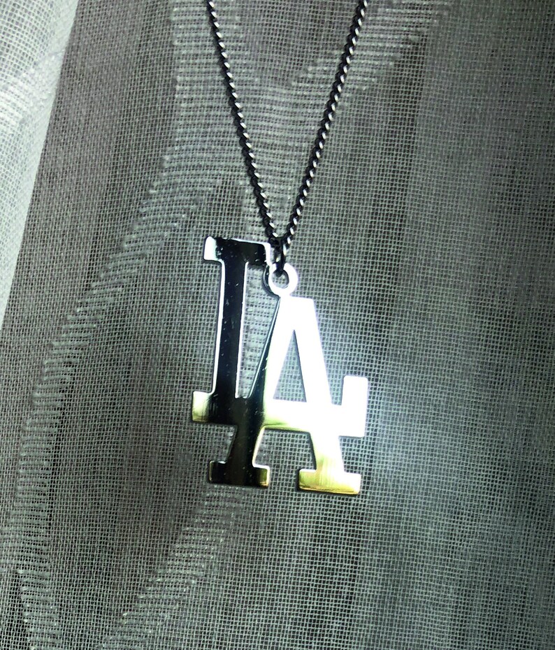 LA Logo Pendant Necklace Chain, LA Logo Jewelery,los Angeles Dodgers ...