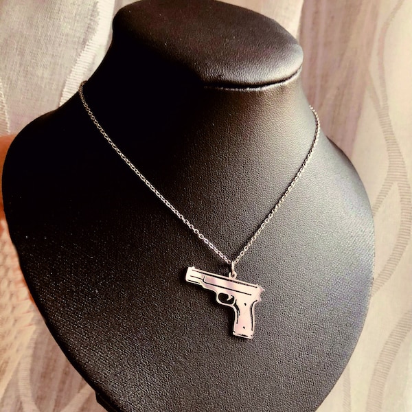 Handgun Necklace - Etsy