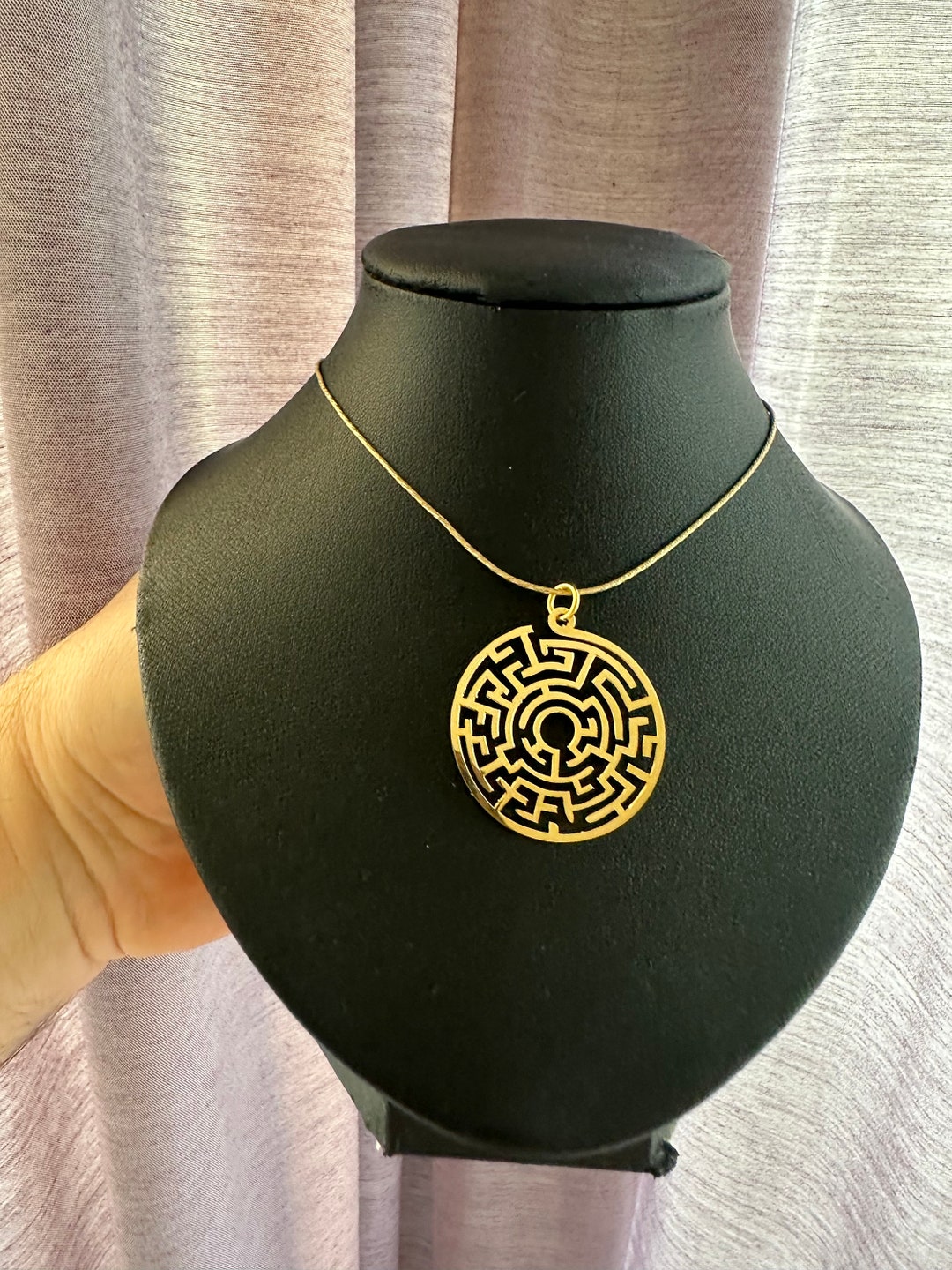 Goldfilled Pendant Labyrinth Pendant, Labyrinth Necklace, Gift for Her ...