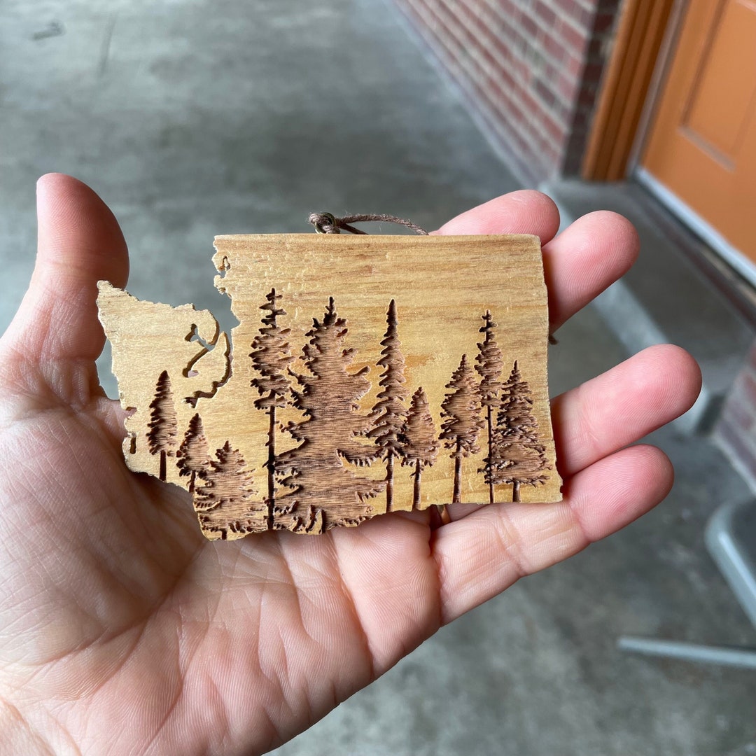 Washington State Treeline Ornament State Christmas Tree Decor PNW ...