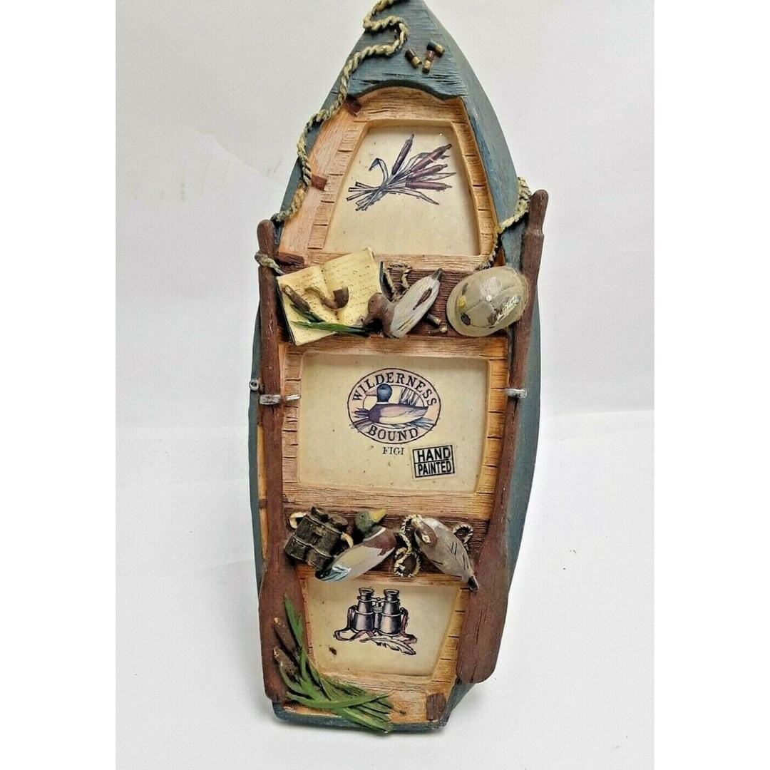 Wilderness Bound Duck Boat Picture Frame Hand Painted 3 Frames Cabin ...
