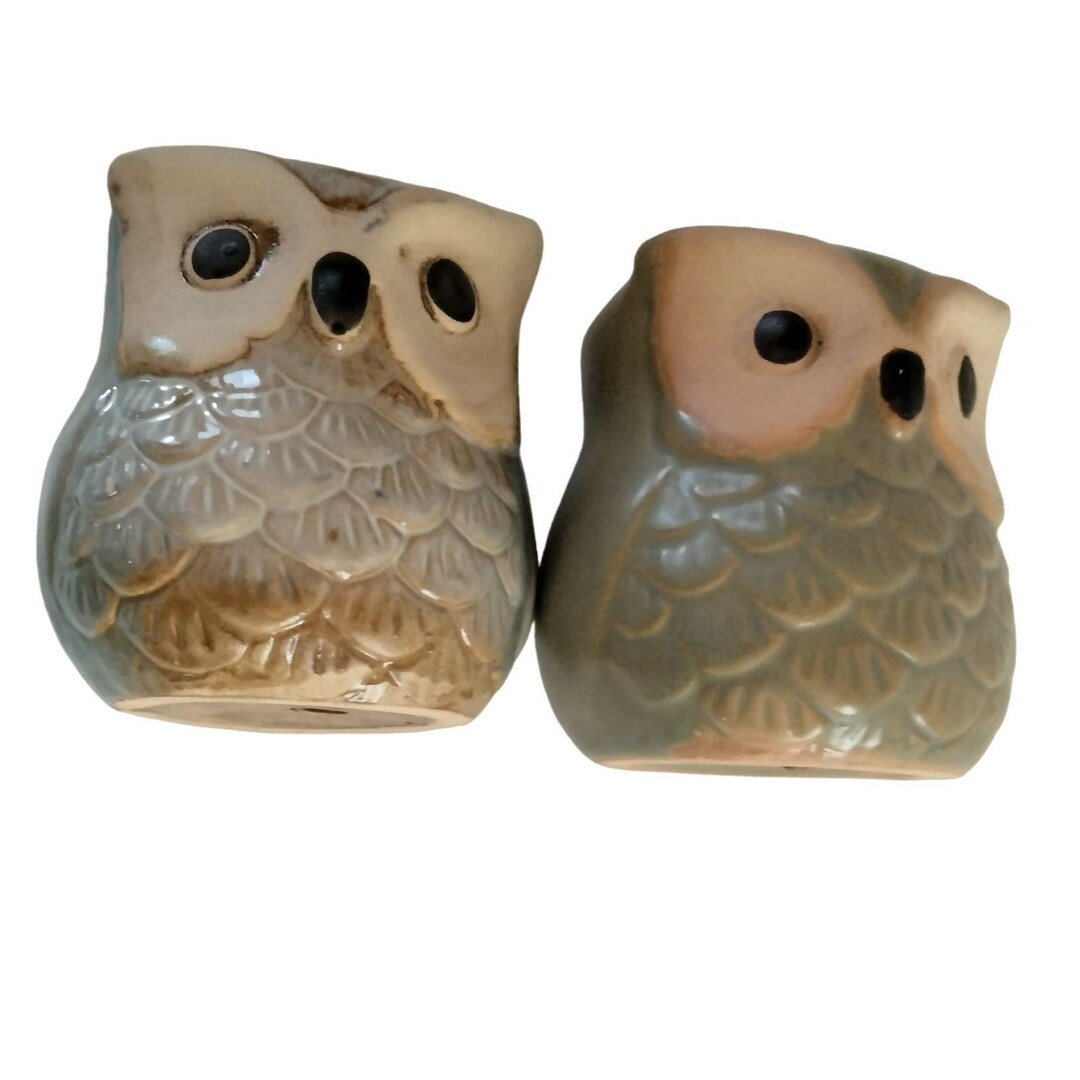 Ceramic Owls Flower Pot Planter Wildlife Forest Animal Figurine 3 Inch ...