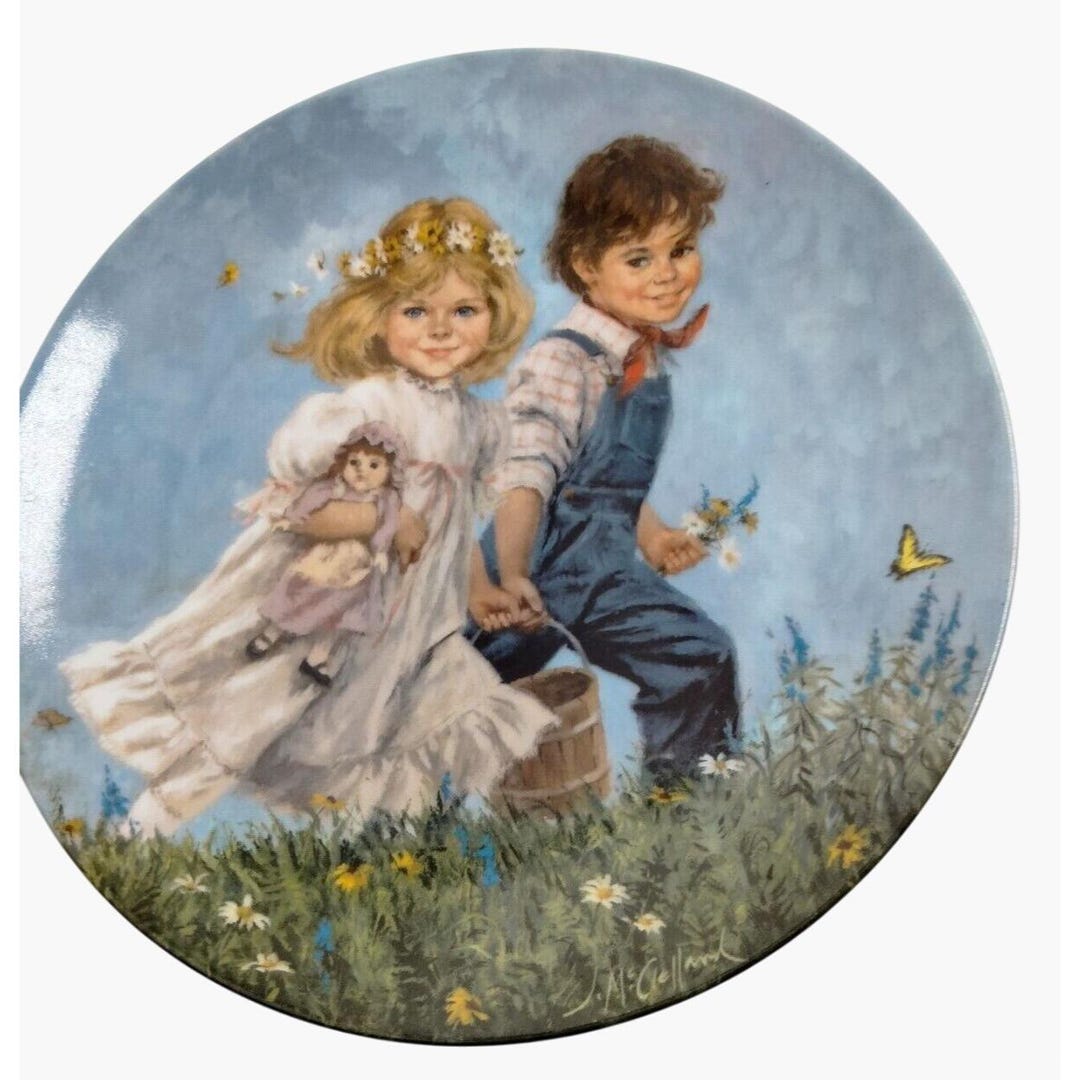 Jack and Jill Plate Mother Goose John Mcclelland Limited Ed 8 Reco 1986 ...