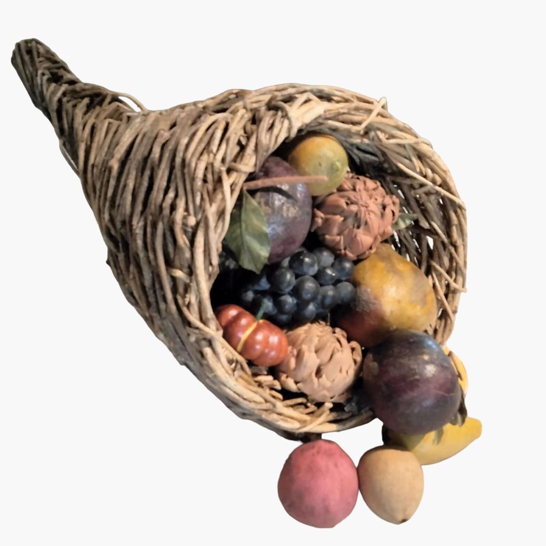 Giant Cornucopia Horn of Plenty Basket Thanksgiving Table Centerpiece ...