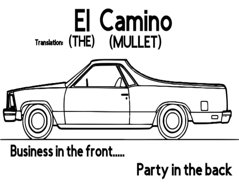 El Camino Mullet Svg File - Etsy