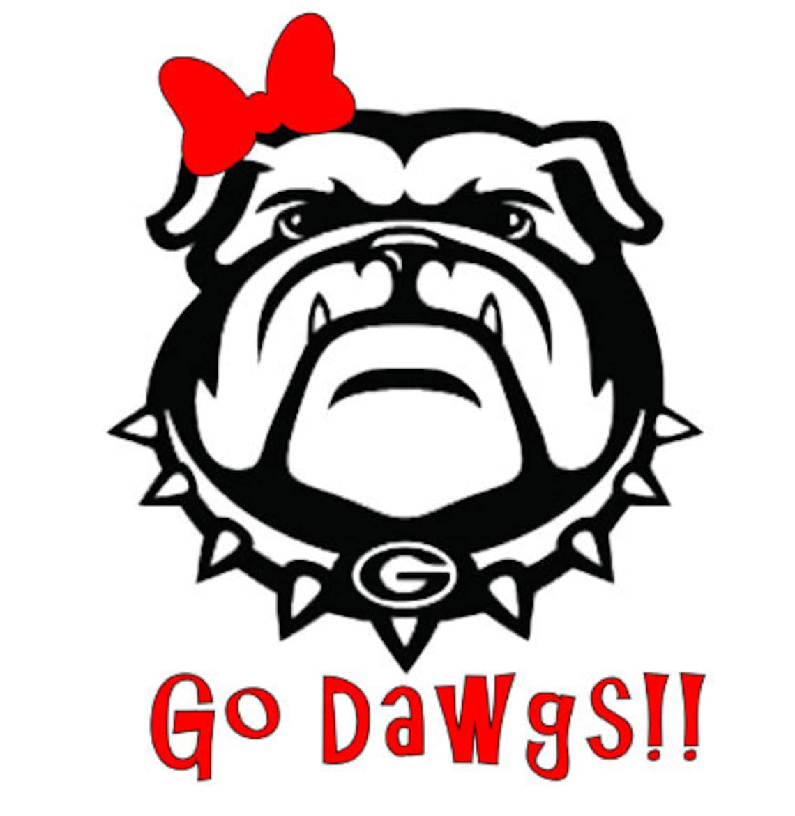 Georgia Bulldogs Go Dawgs With Bow Svg - Etsy