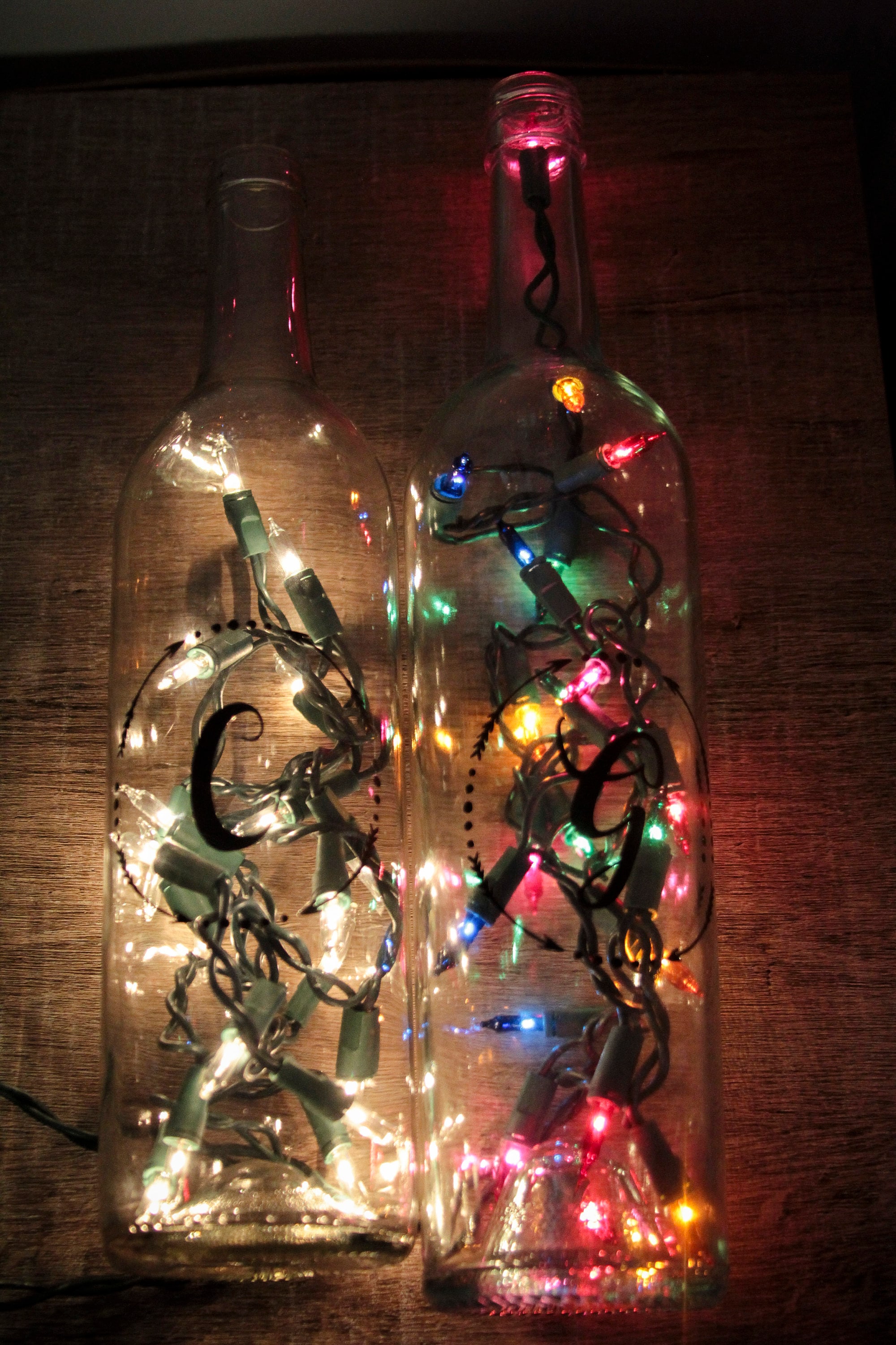 Personalized Lighted Wine Bottle Lamps - Etsy