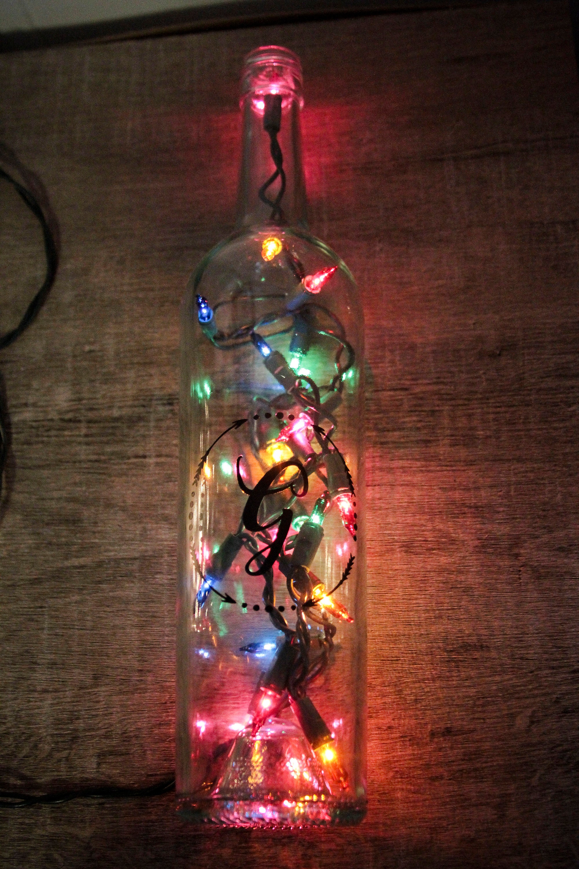 Personalized Lighted Wine Bottle Lamps - Etsy