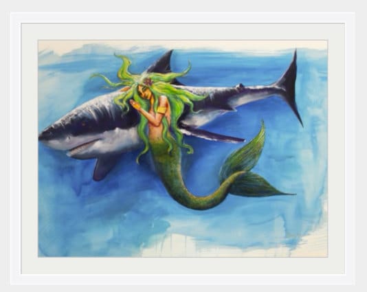 Mermaid and Shark - Etsy