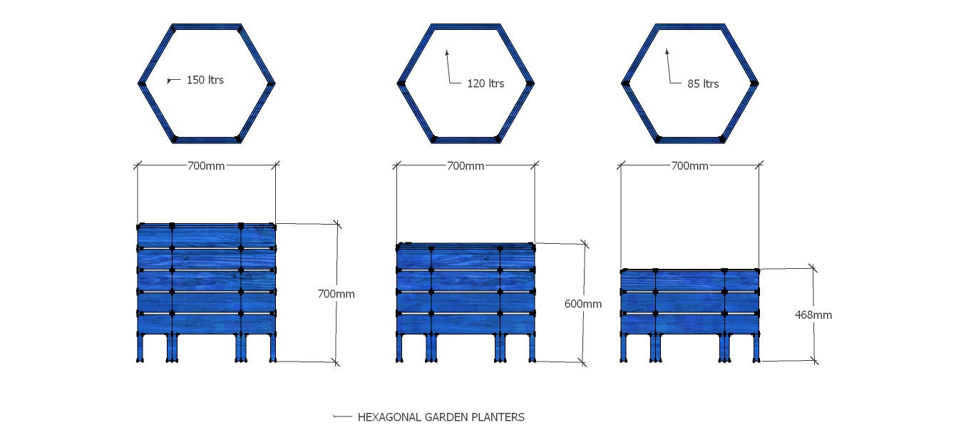 Large Wooden Hexagonal Garden Planters - Etsy UK