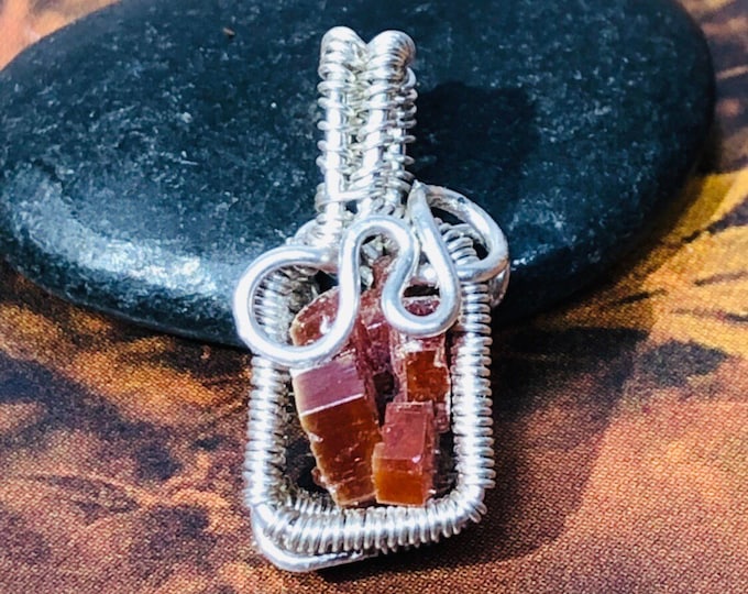 Wire Wrapped Raw Red Vanadinite Crystal Pendant - Etsy