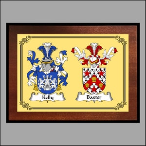 Dual Coat of Arms, Plaque, Family Crests,, Crest Plaque, Arms Plaque - Etsy