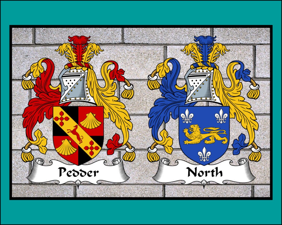 Dual Coats of Arms Family Crests Photo Panel - Etsy