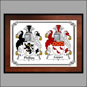 Dual Coat of Arms, Plaque, Family Crests,, Crest Plaque, Arms Plaque - Etsy