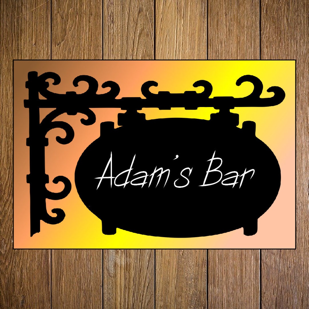 Bar Sign, Indoor Sign, Metal Wall Sign, Aluminium Plate, Hanging Plate ...