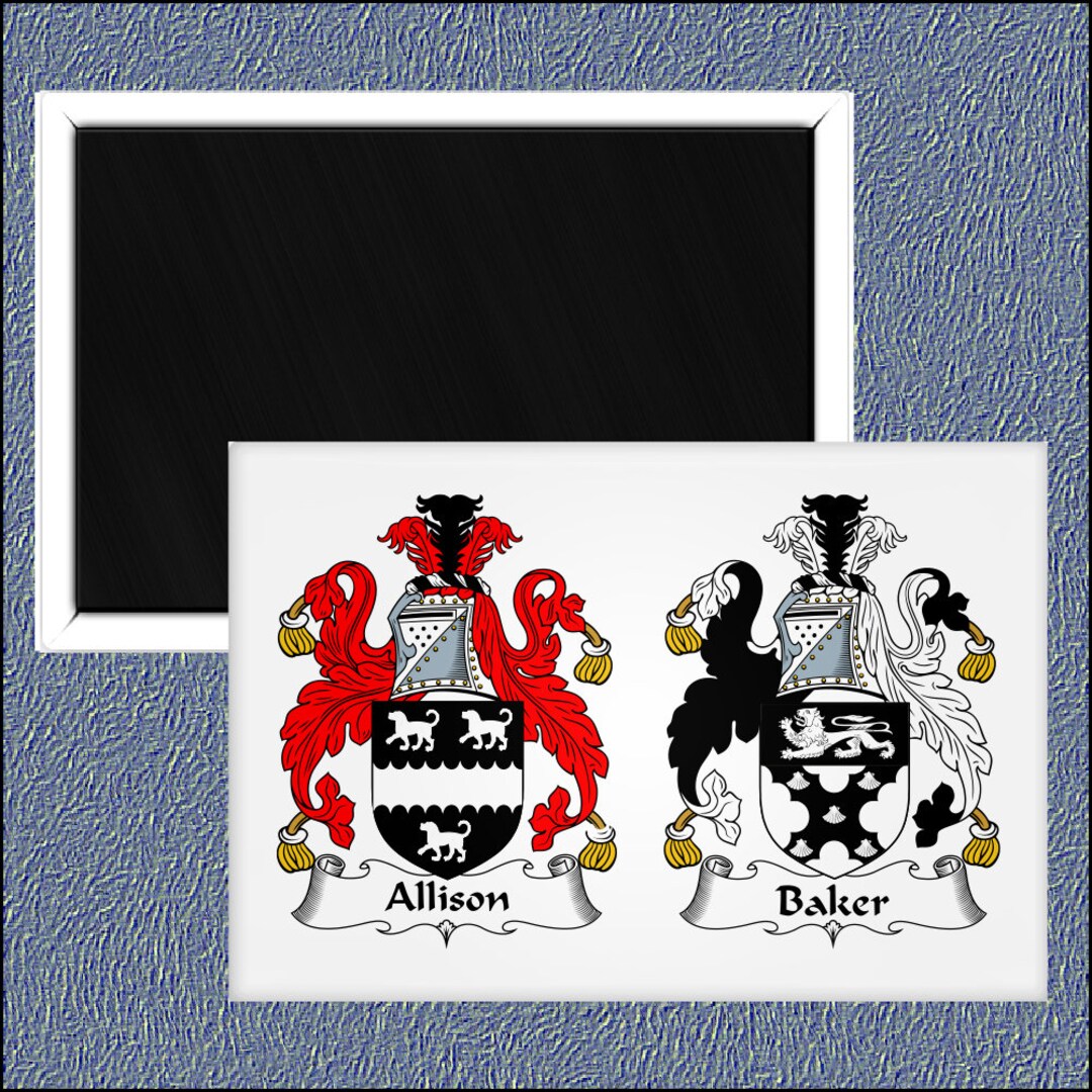 Dual Coats of Arms, Family Crests, Fridge Magnet, Birthday Gift ...