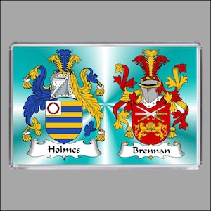 Dual Coats of Arms, Family Crests, Extra Large Acrylic Fridge Magnet - Etsy